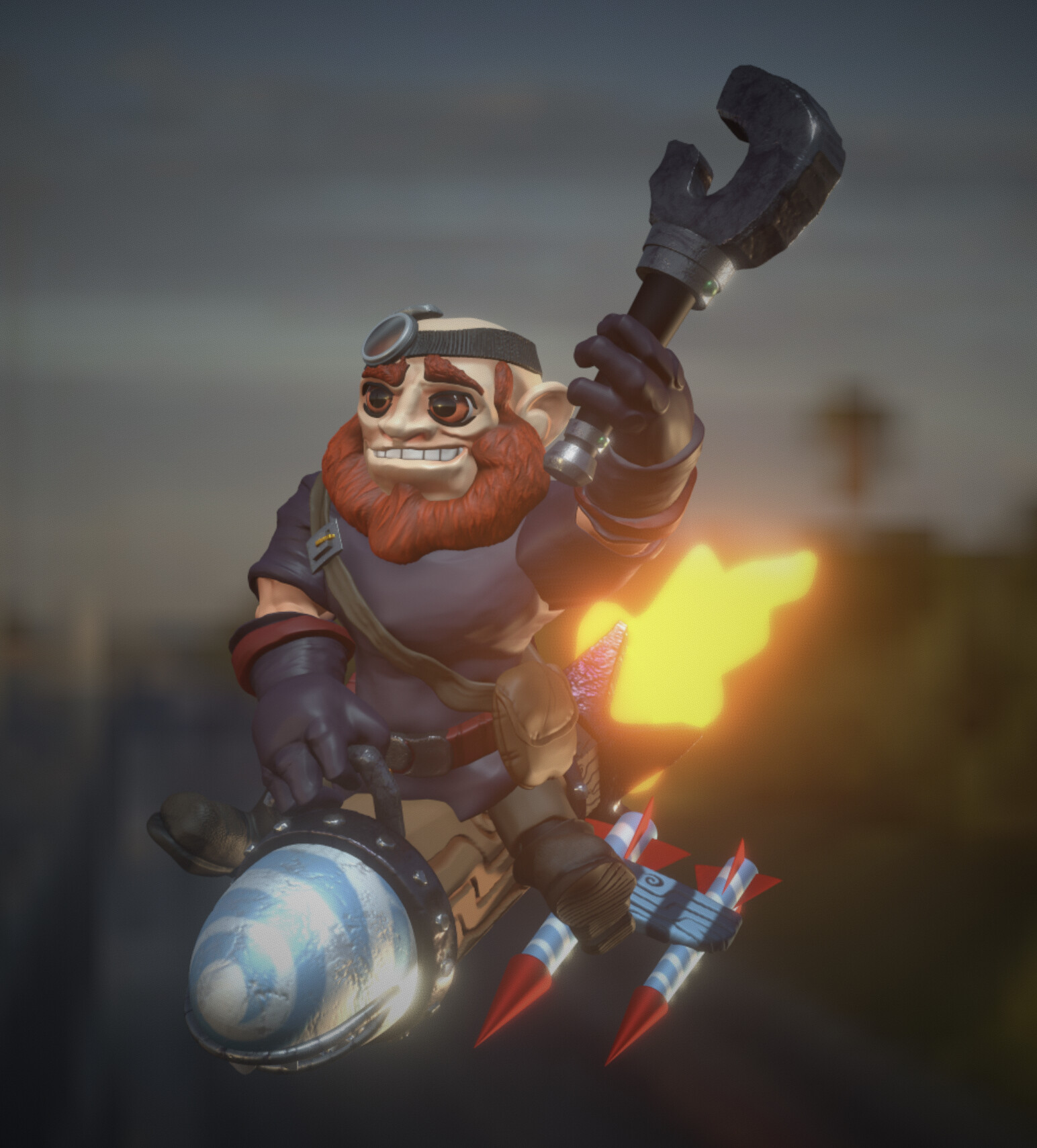 ArtStation - Gnome on a rocket