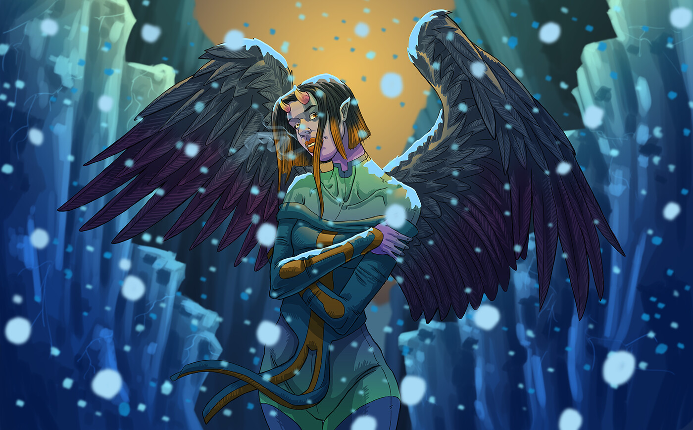 ArtStation - Angel in the snow