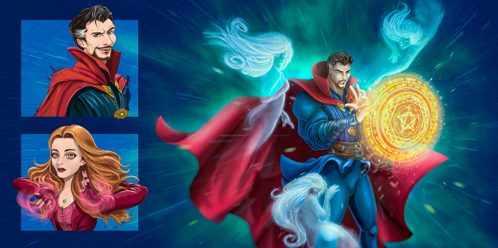 ArtStation - Doctor Strange and three ghosts