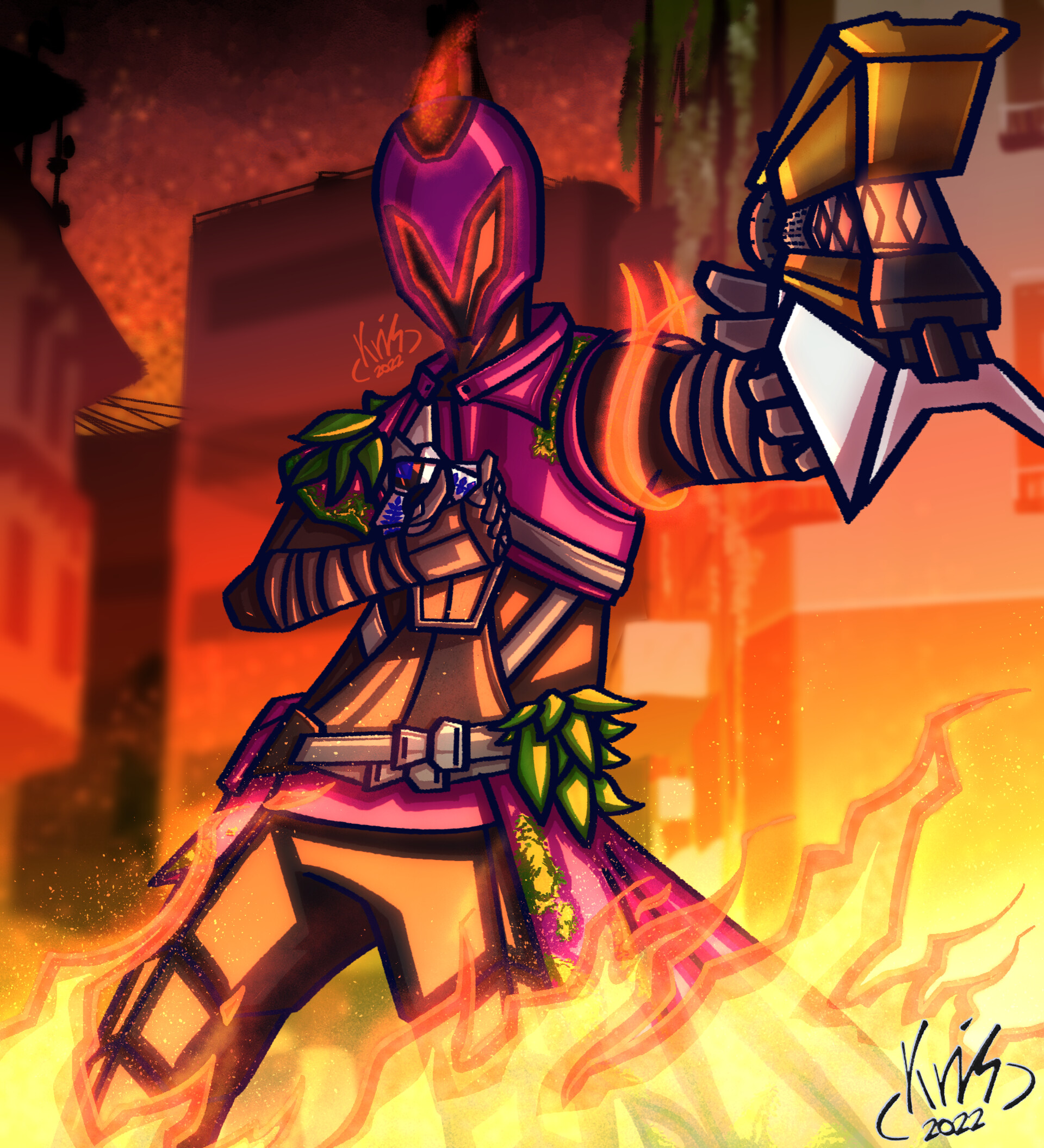 ArtStation - Warlock in Flames