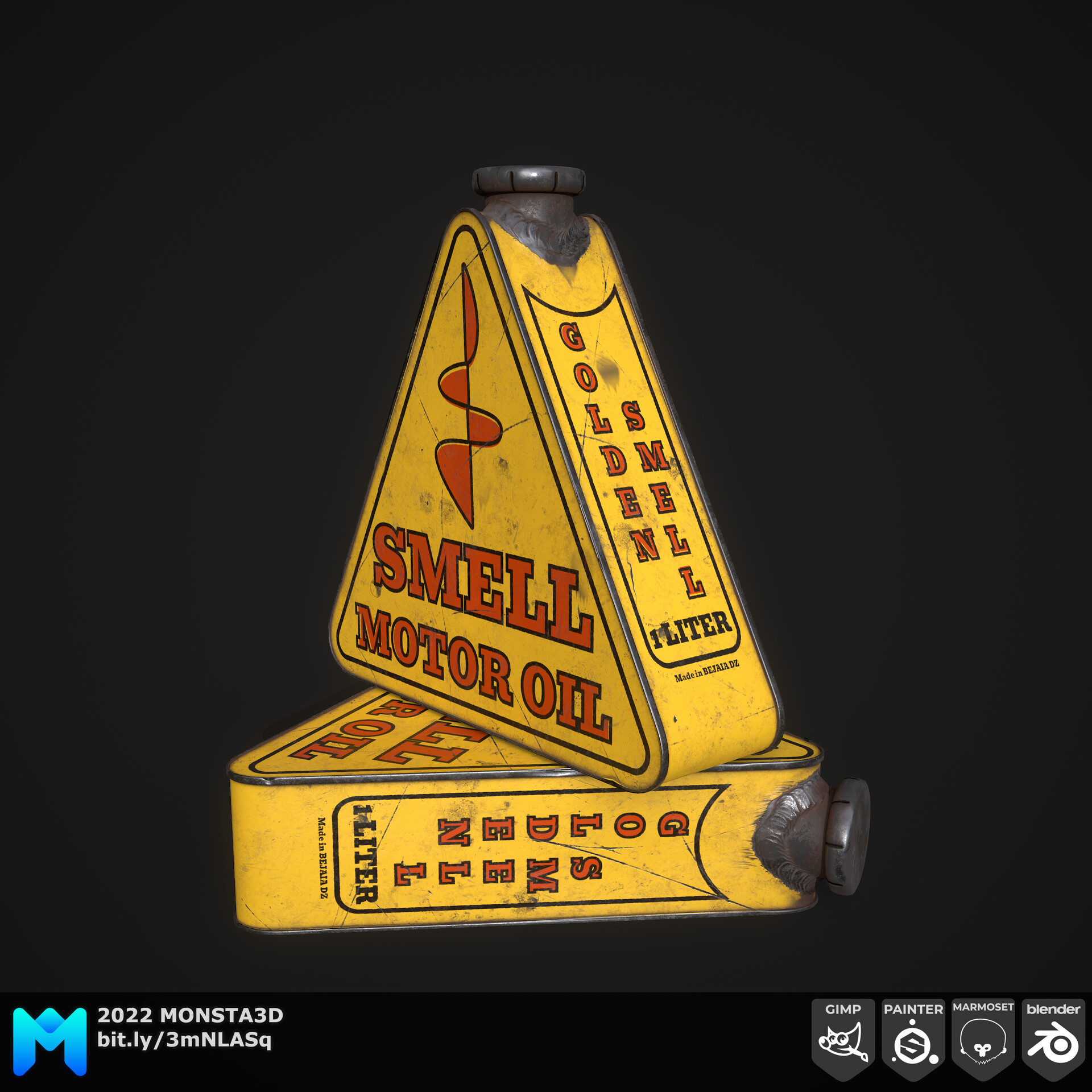 ArtStation - 1930's Shell Motor Oil canister game asset