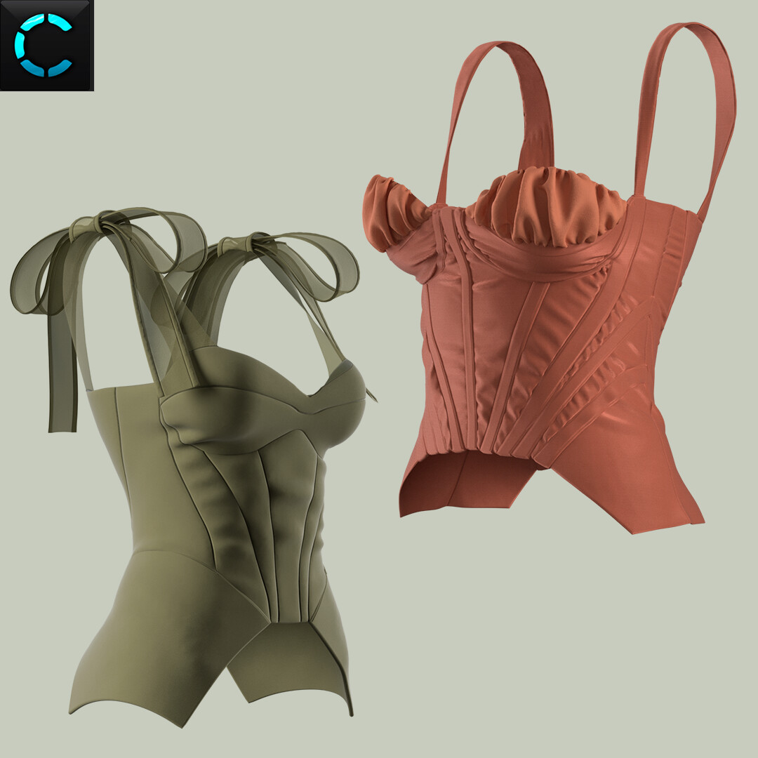 ArtStation - Female Corsets. Marvelous Designer / Clo 3D project +obj
