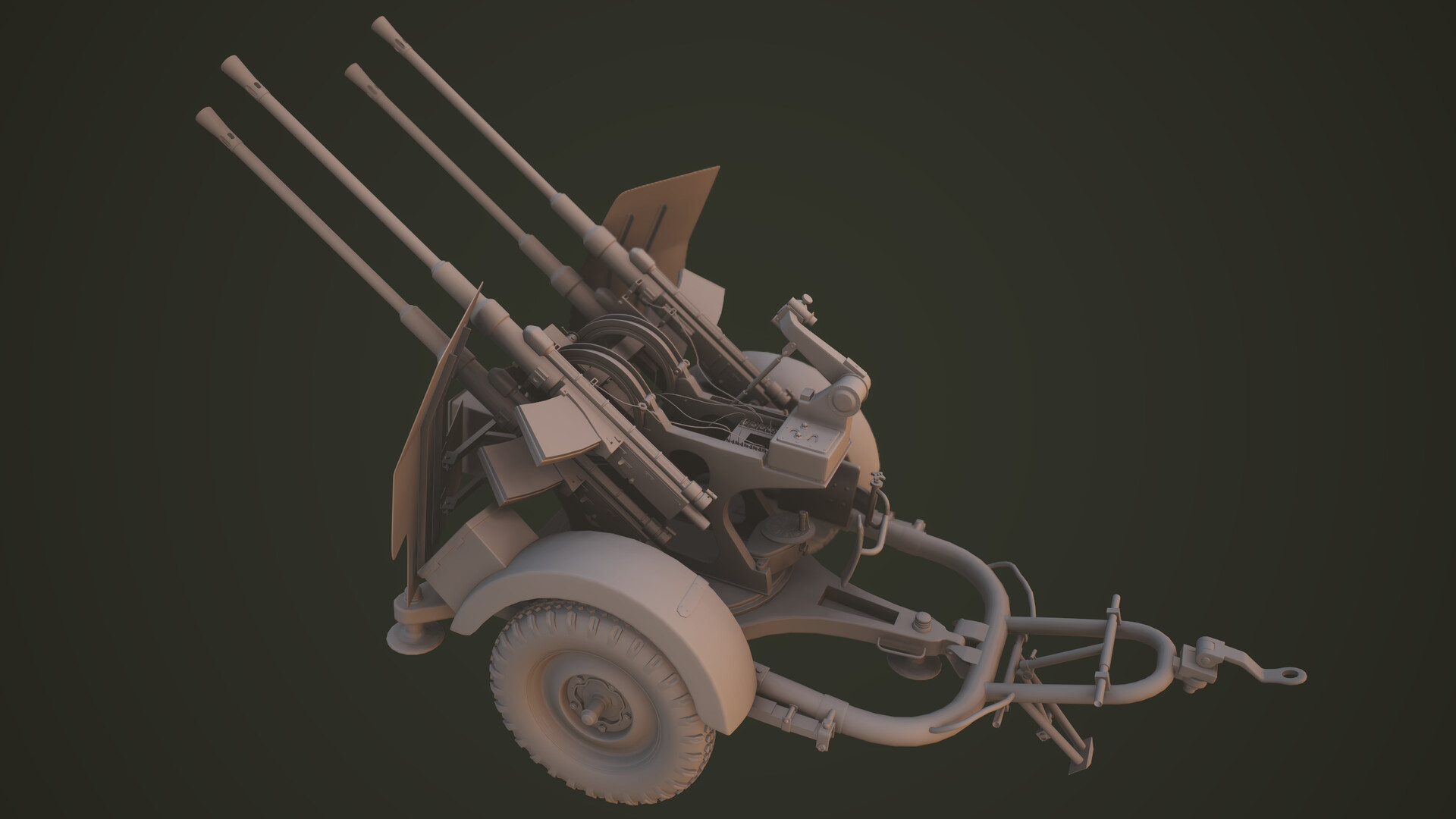 ArtStation - Flakvierling 38 - WW2 German Anti-Aircraft Cannon (Model)