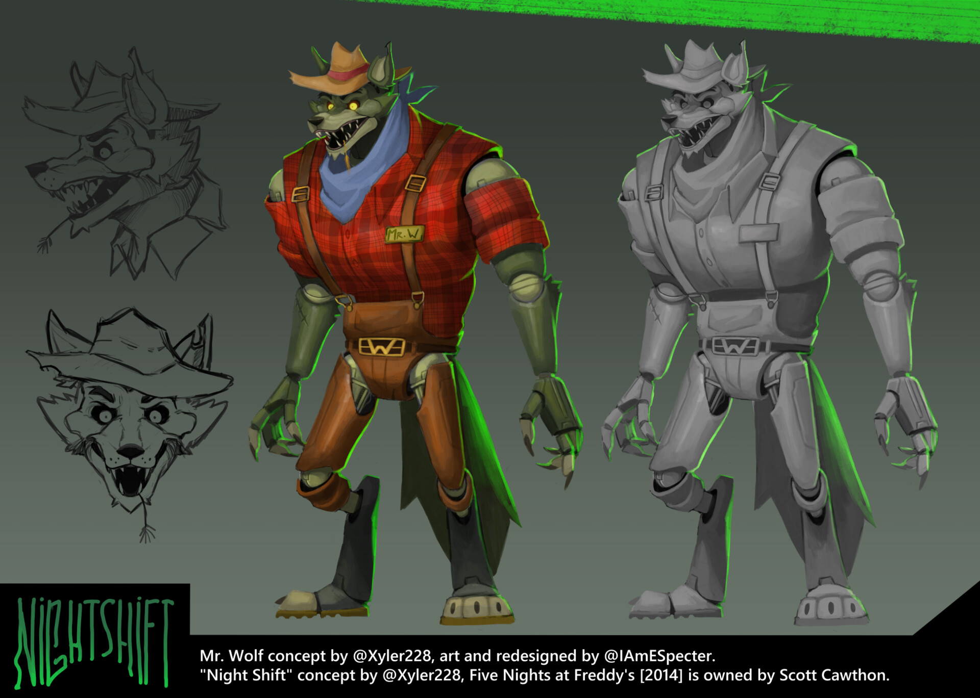 ArtStation - [CANCELLED] Night Shift - Mr. Wolf character concepts