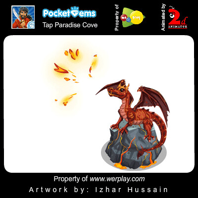 ArtStation - Game Asset - Animated Fire Dragon For Pocket Gems Game Tap ...