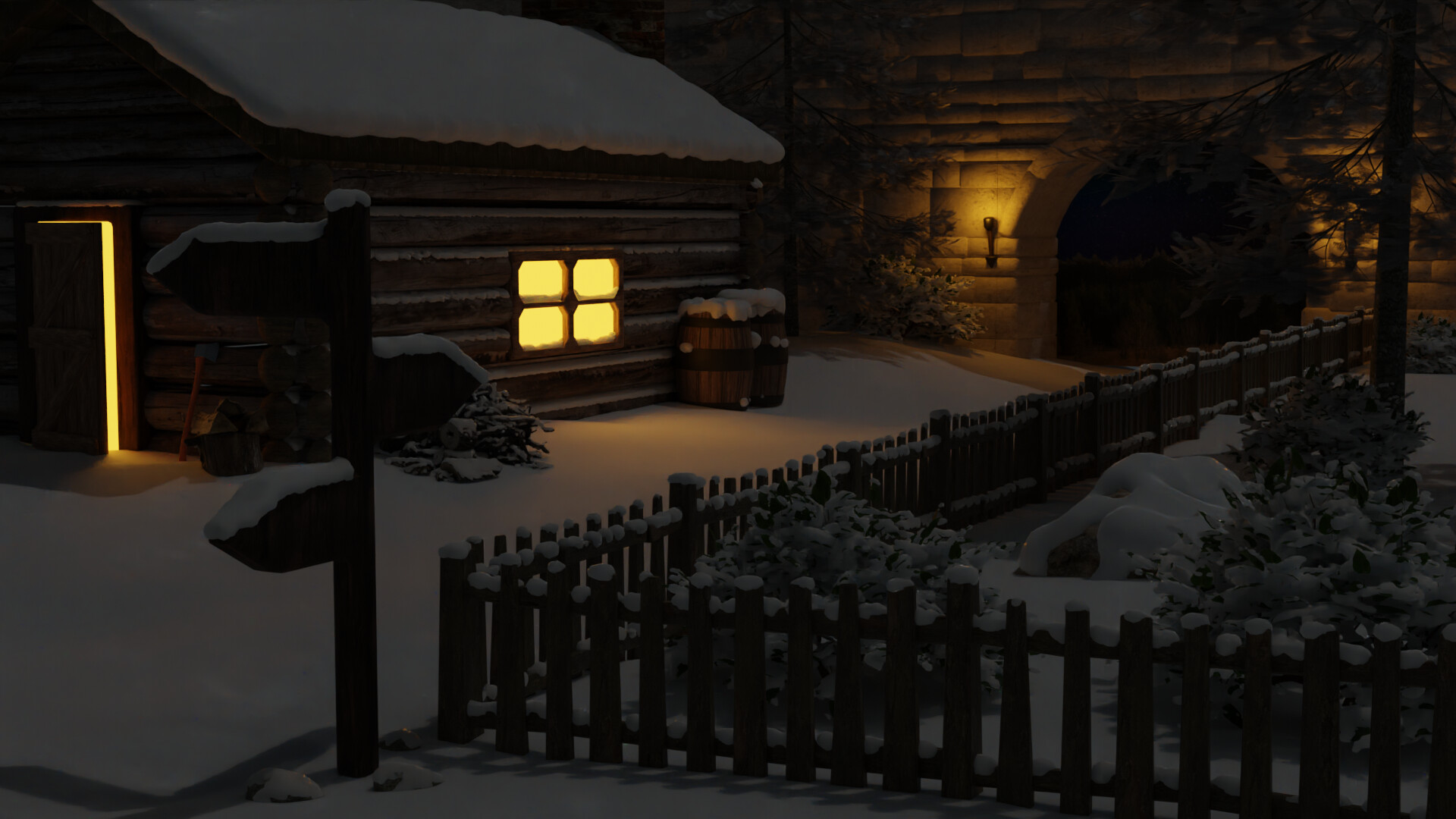 Yamei - Log Cabin In The Snow