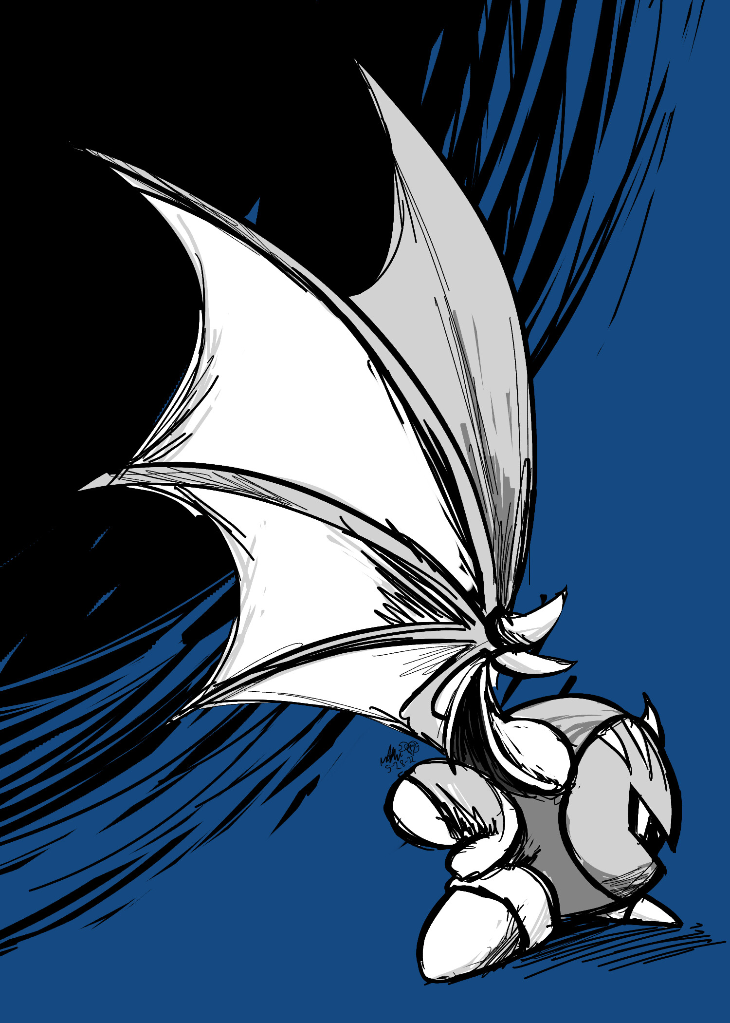 how to draw meta knight with wings