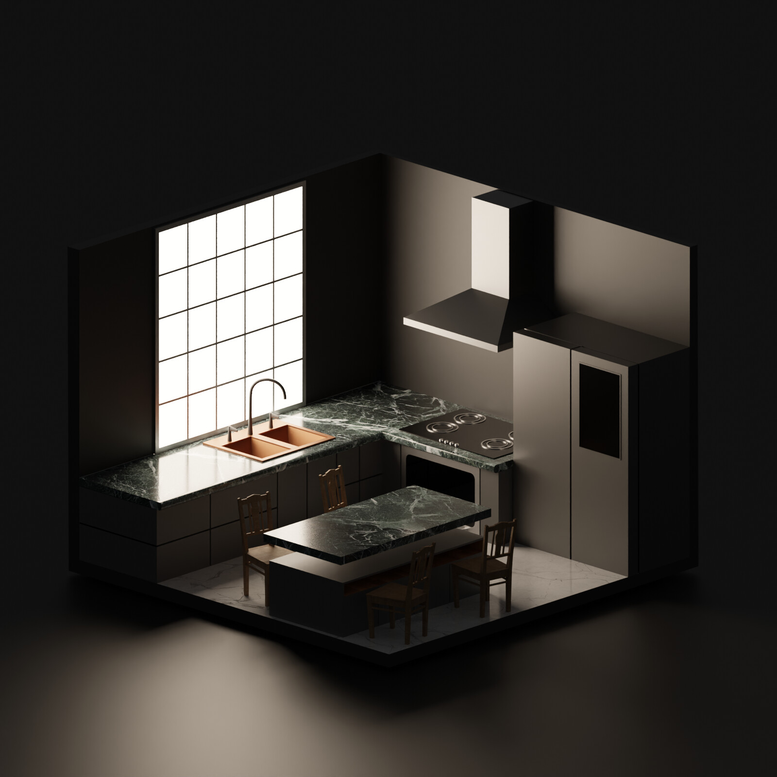 ArtStation - Low Poly Kitchen.