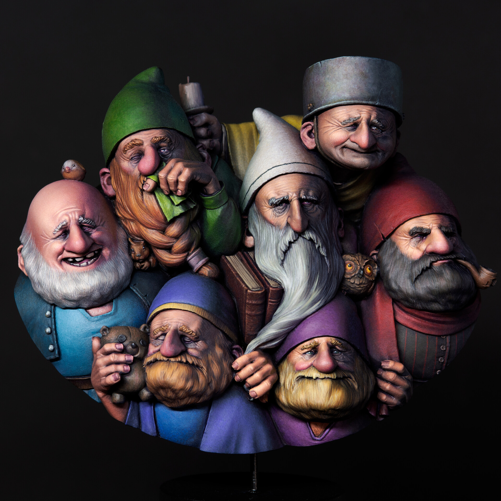 ArtStation - Seven Dwarves Colour Wheel Project - Sculpted by Lucas Pina