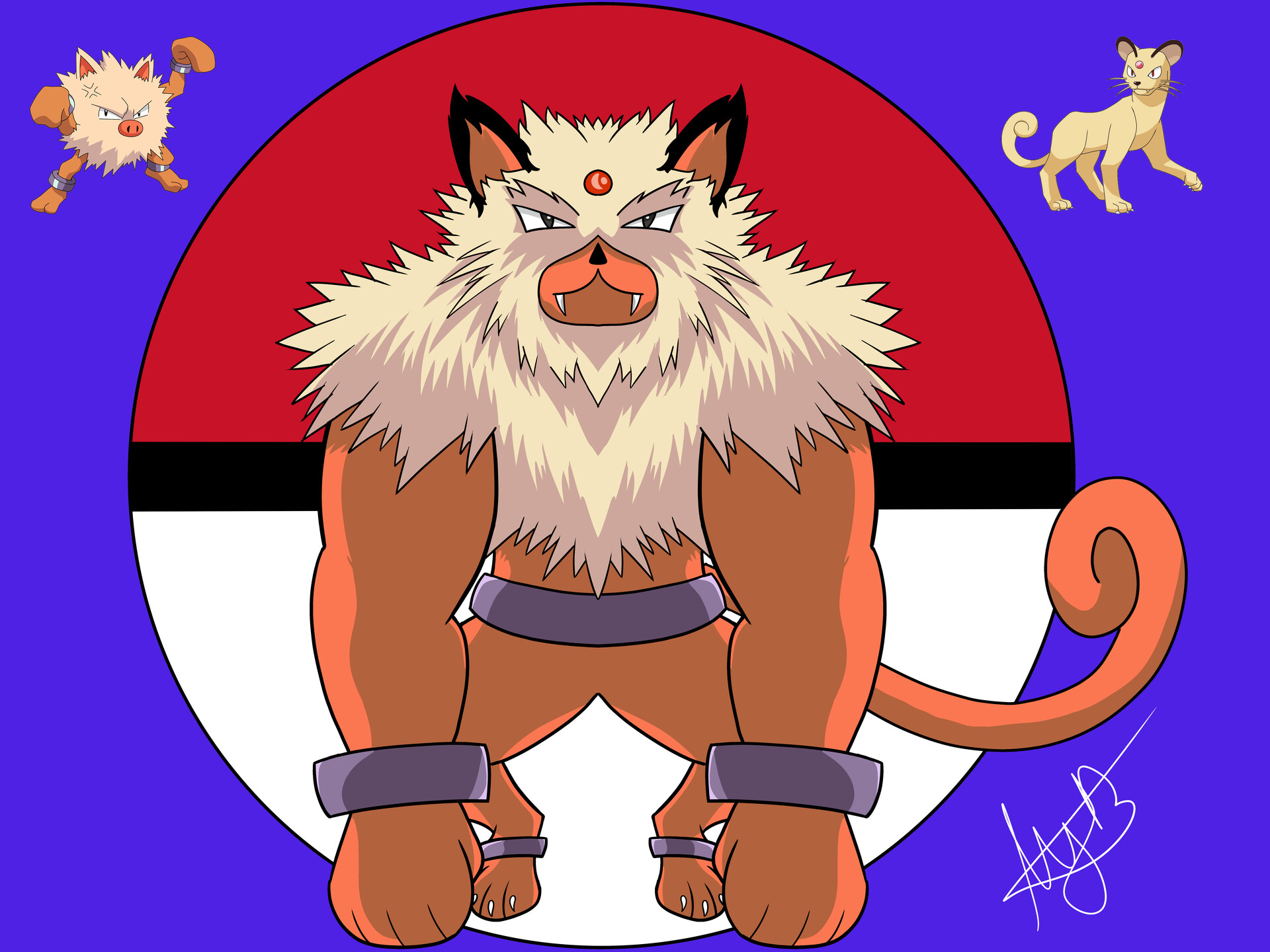 ArtStation - Pokemon Fusion (Primeape + Persian)