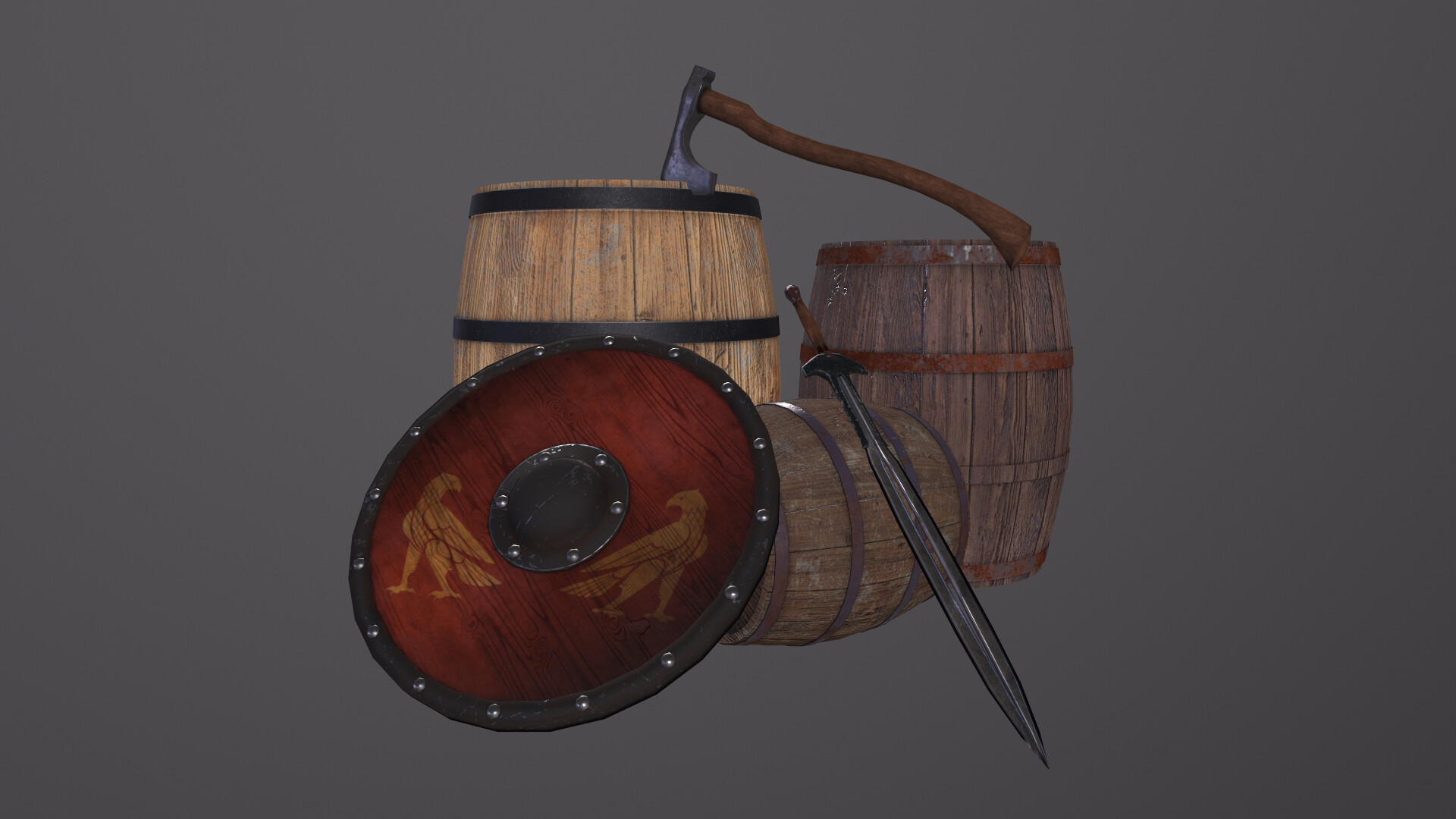 ArtStation - Medieval weapons and barrels