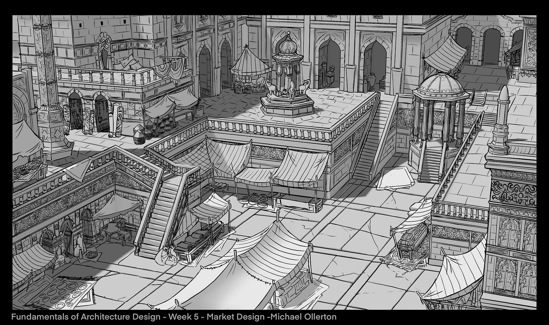 ArtStation - Indian Market street Concept