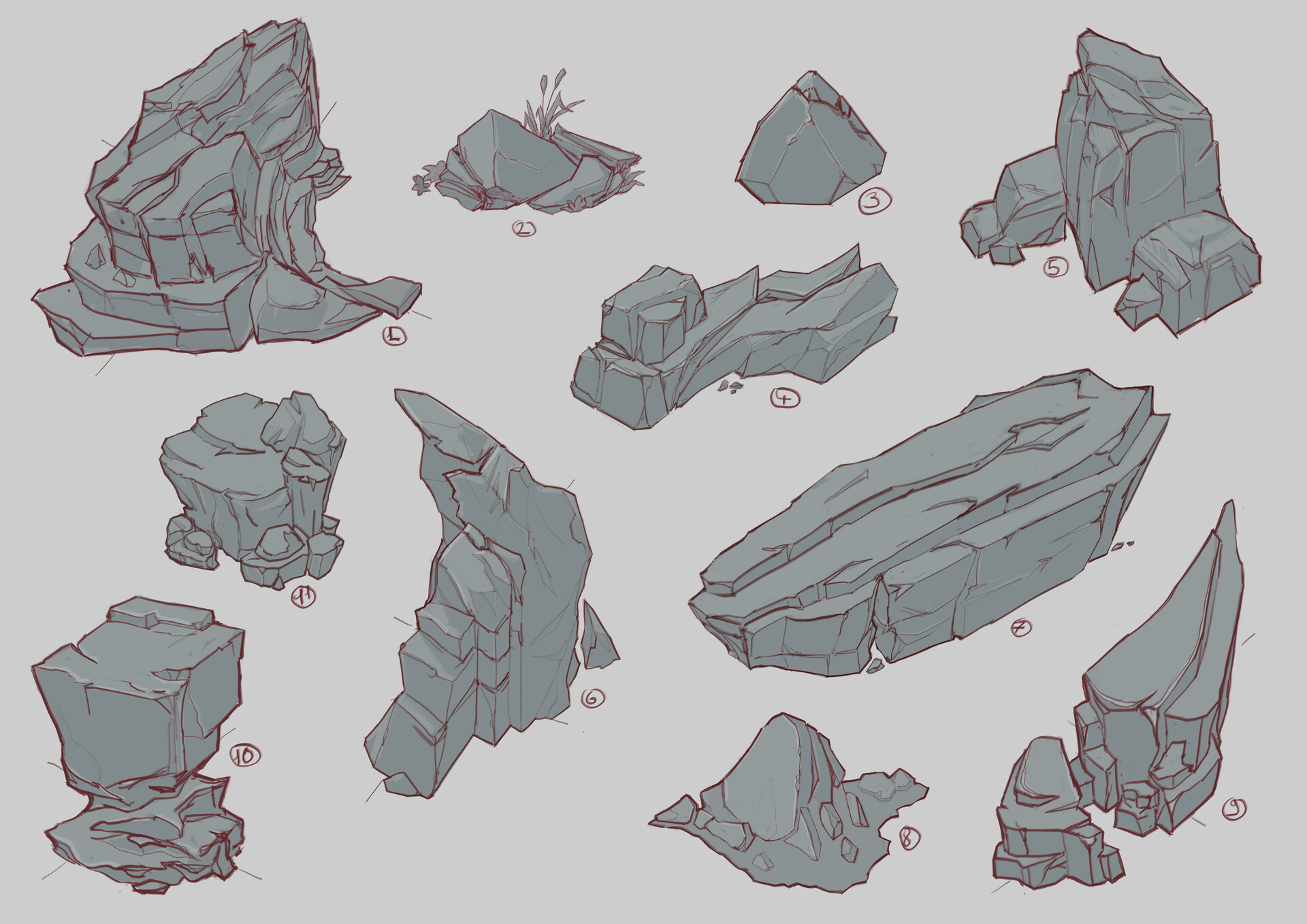 ArtStation - 2#Sketches - Rocks