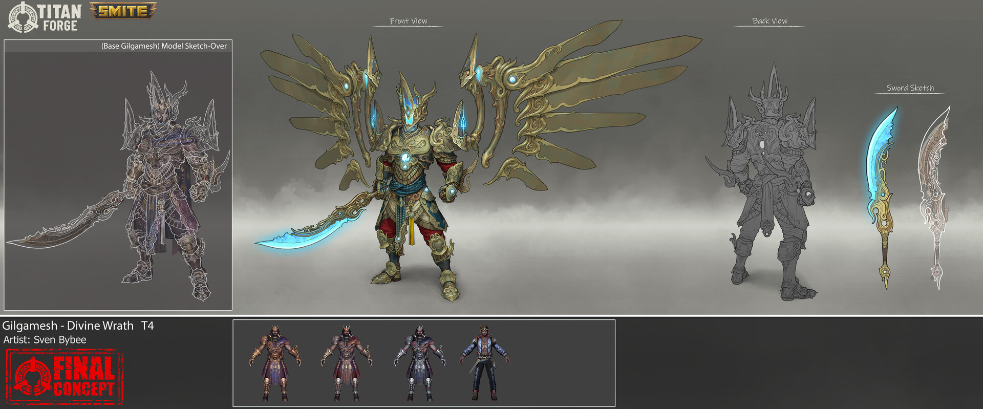ArtStation - SMITE - Gilgamesh "Divine Wrath" Concept Art Design (Skin)
