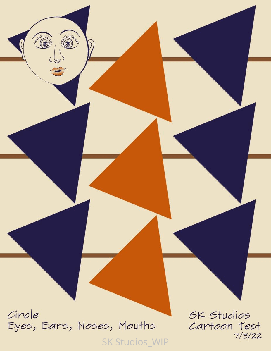 Summer Key - Cartoon Test Faces, Circle Shape | Digital Art