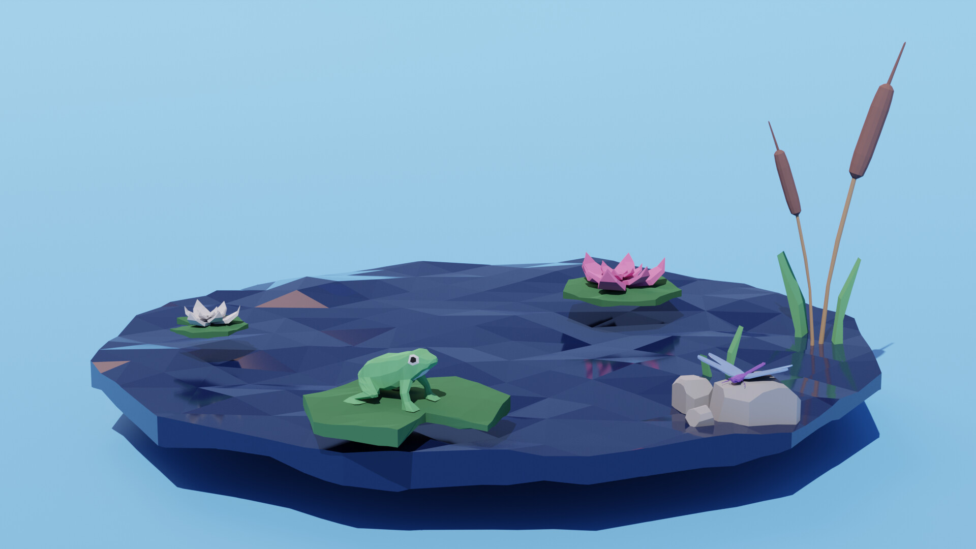 ArtStation - Lily Low Poly Pond