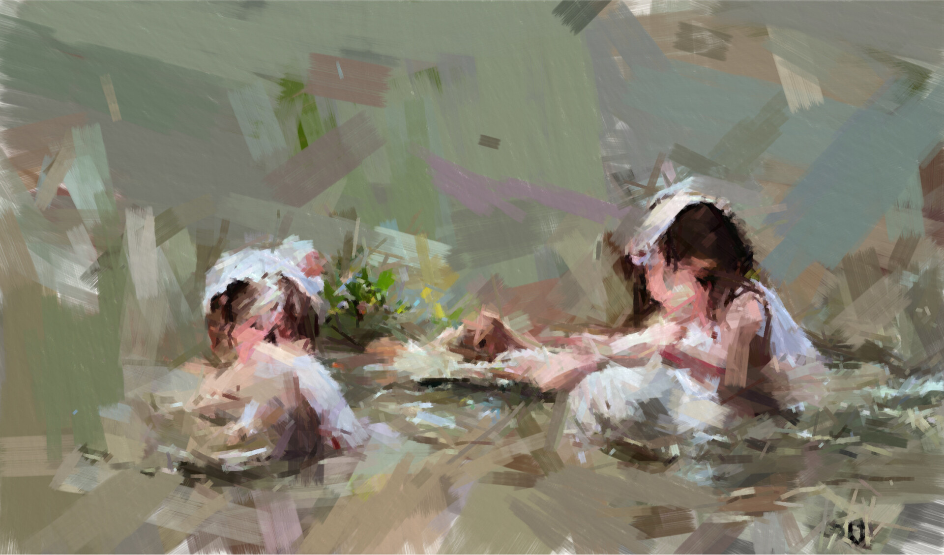 ArtStation - Little Girls Bathing