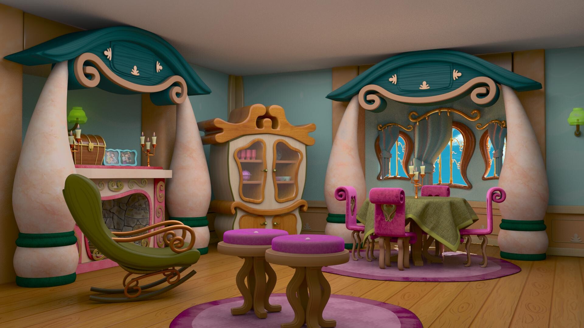 ArtStation - cartoonic interior modeling