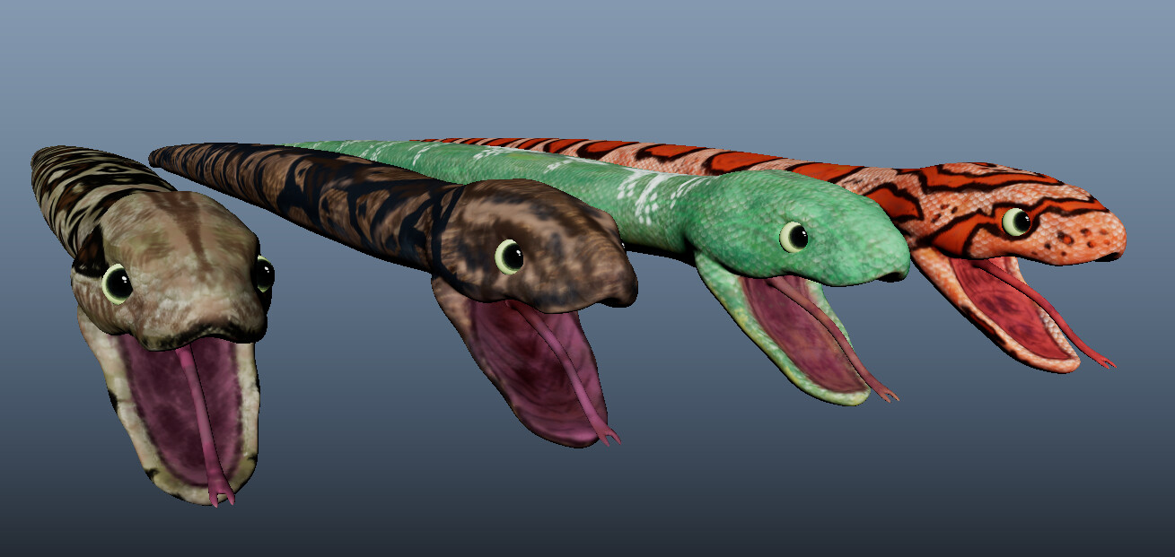 ArtStation - Snake 3D Cartoony Game model