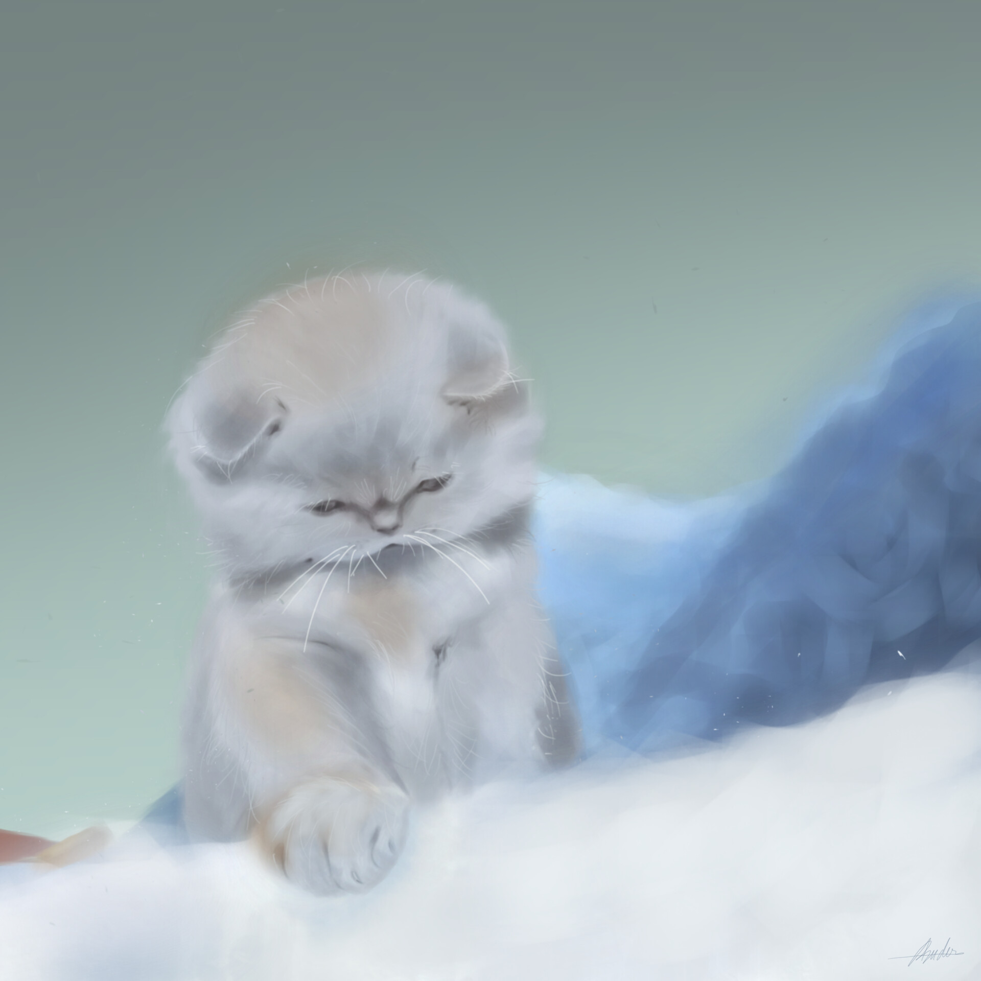 ArtStation - Fluffy cat