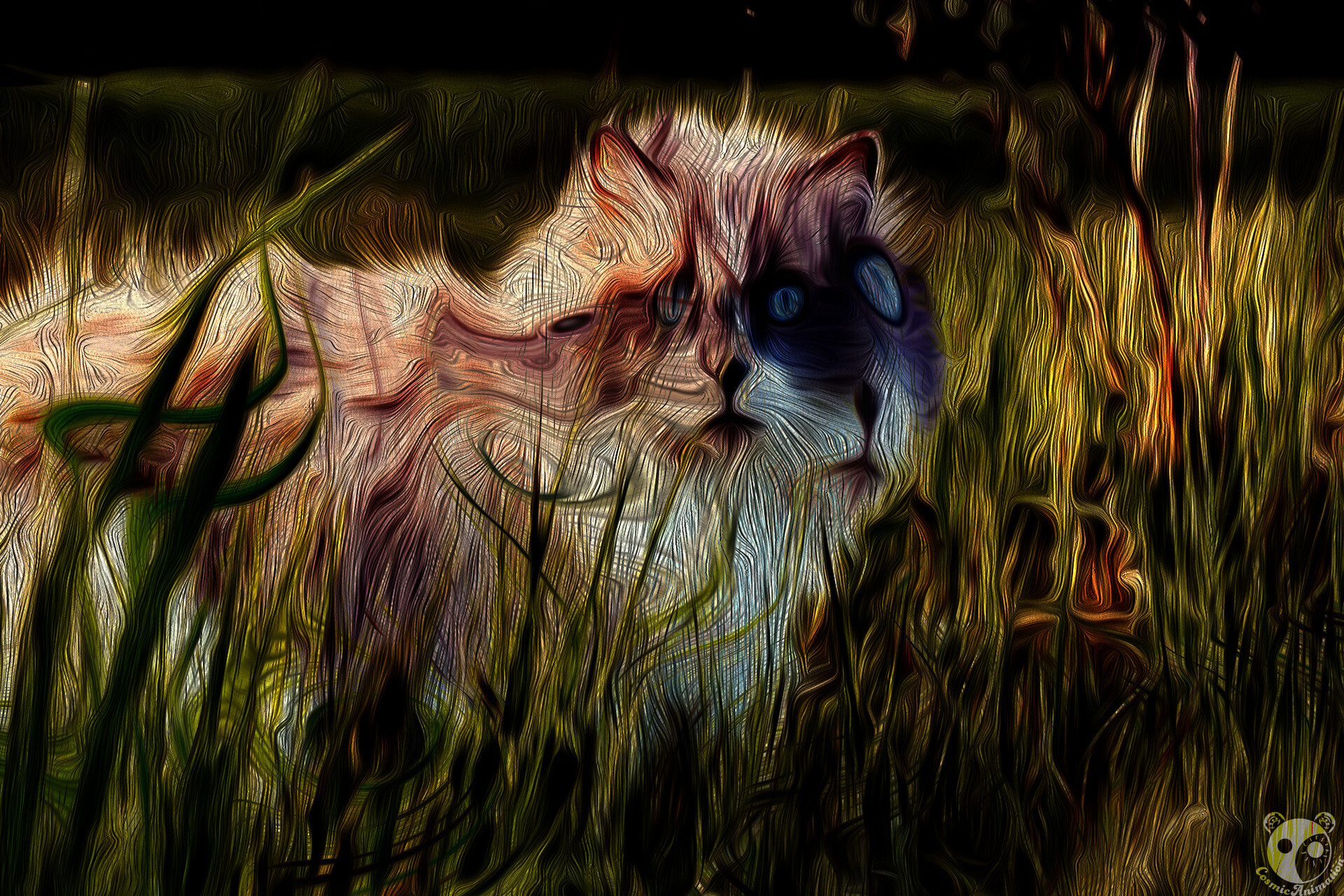 Ariel Guevara - Surreal Abstract dual face cat manipulation