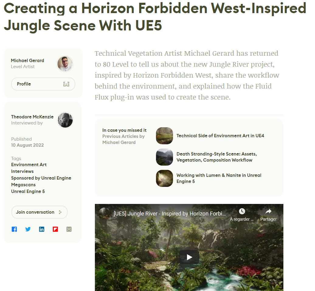 Michael Gerard - [80lv] Creating a Horizon Forbidden West-Inspired Jungle Scene With UE5