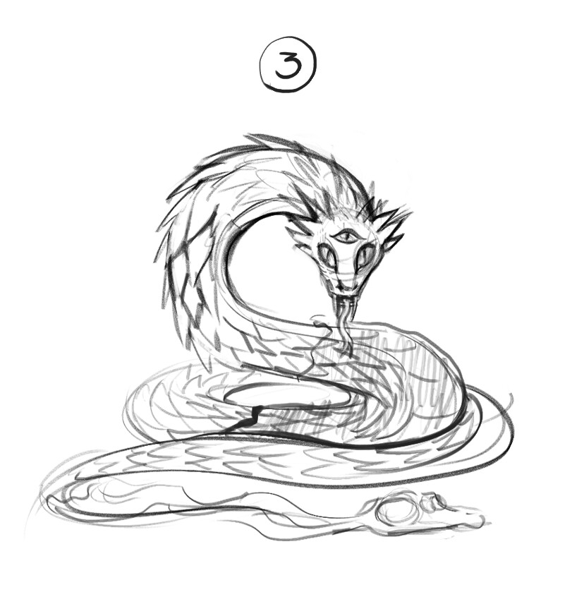 monster snake drawing