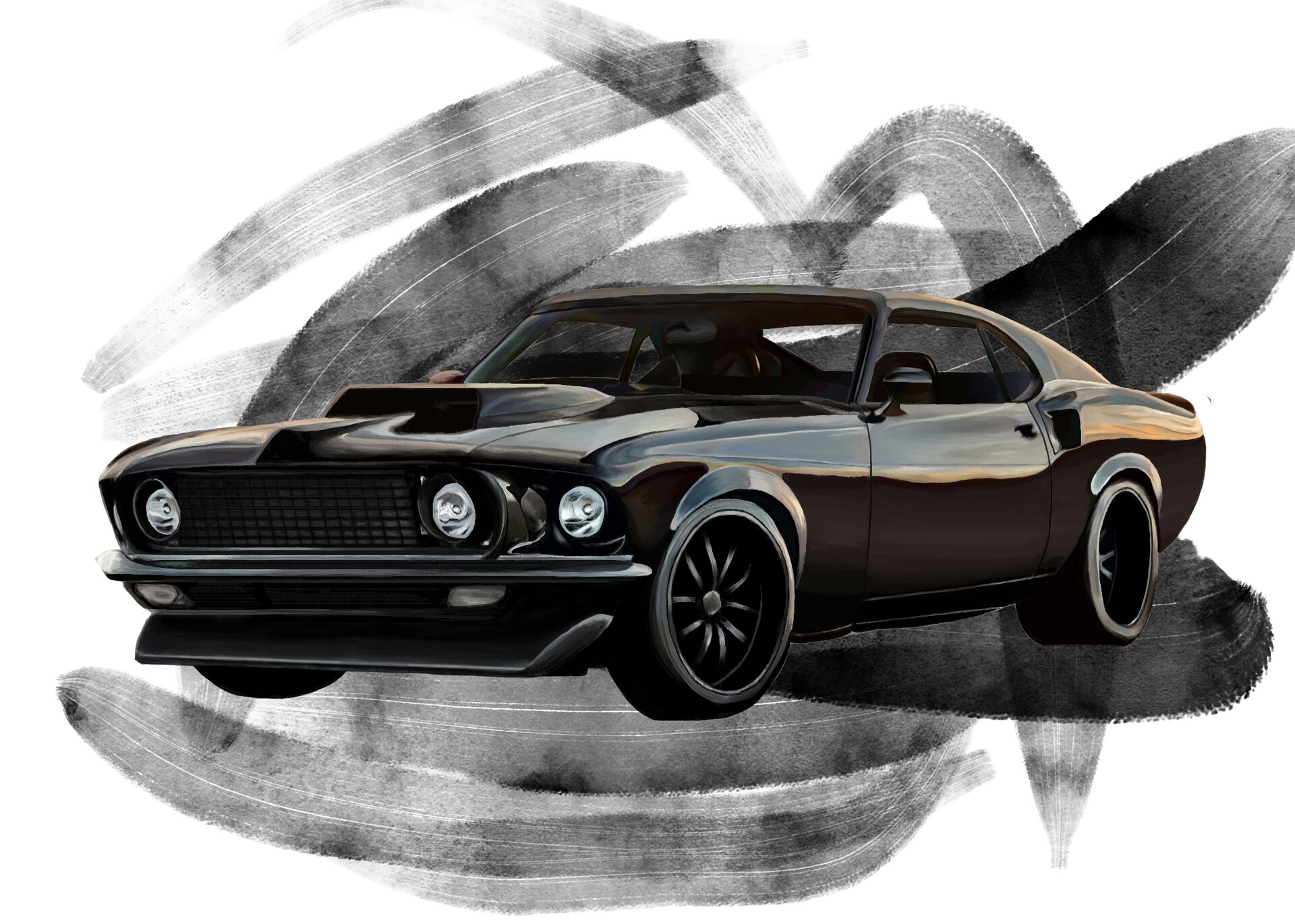 ArtStation - Mustang 420 Boss - Digital Painting