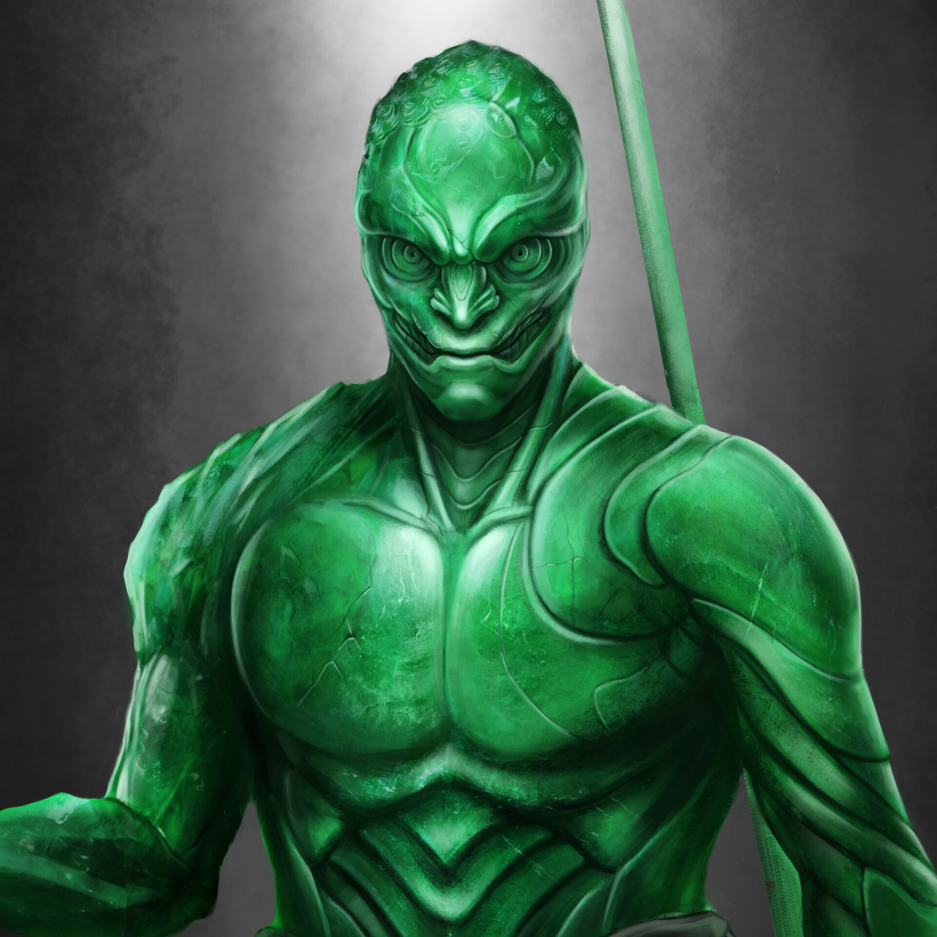 ArtStation - hisui the jade demon (alternate design)