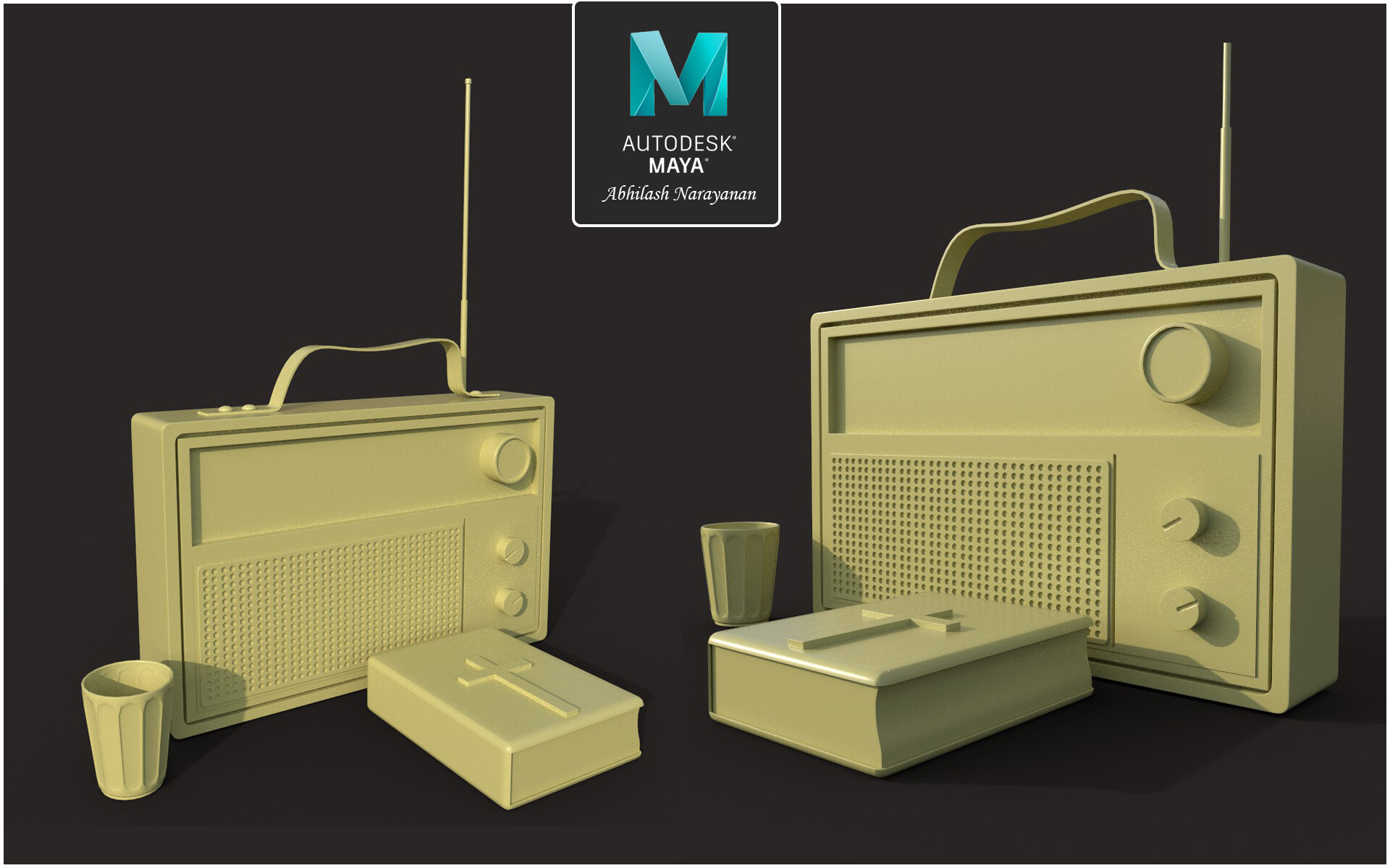 ArtStation - Old Radio set bg -Software- Autodesk Maya