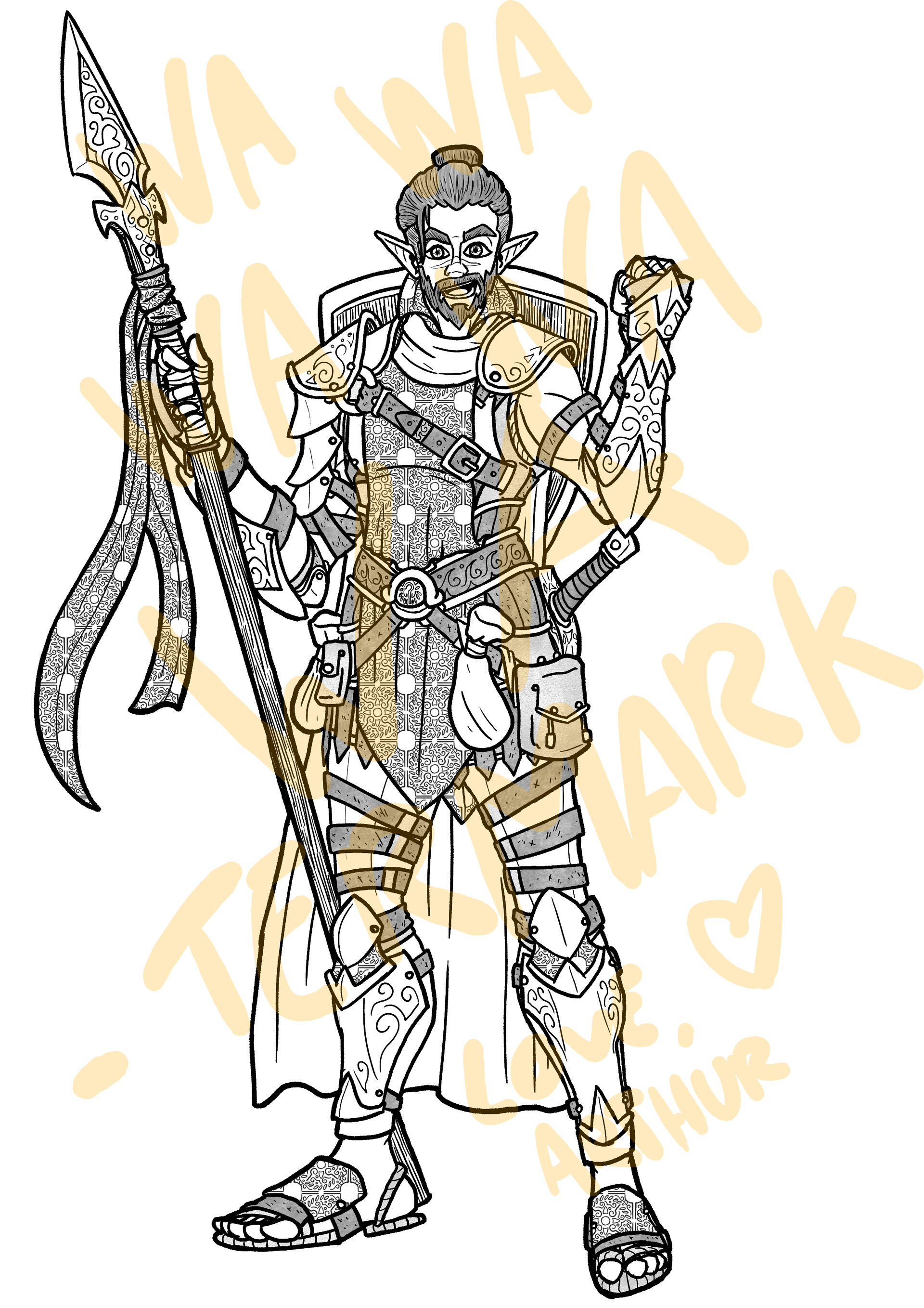 Arthur Beernaerts - Derwin Alanraë, half elf, oath of glory paladin