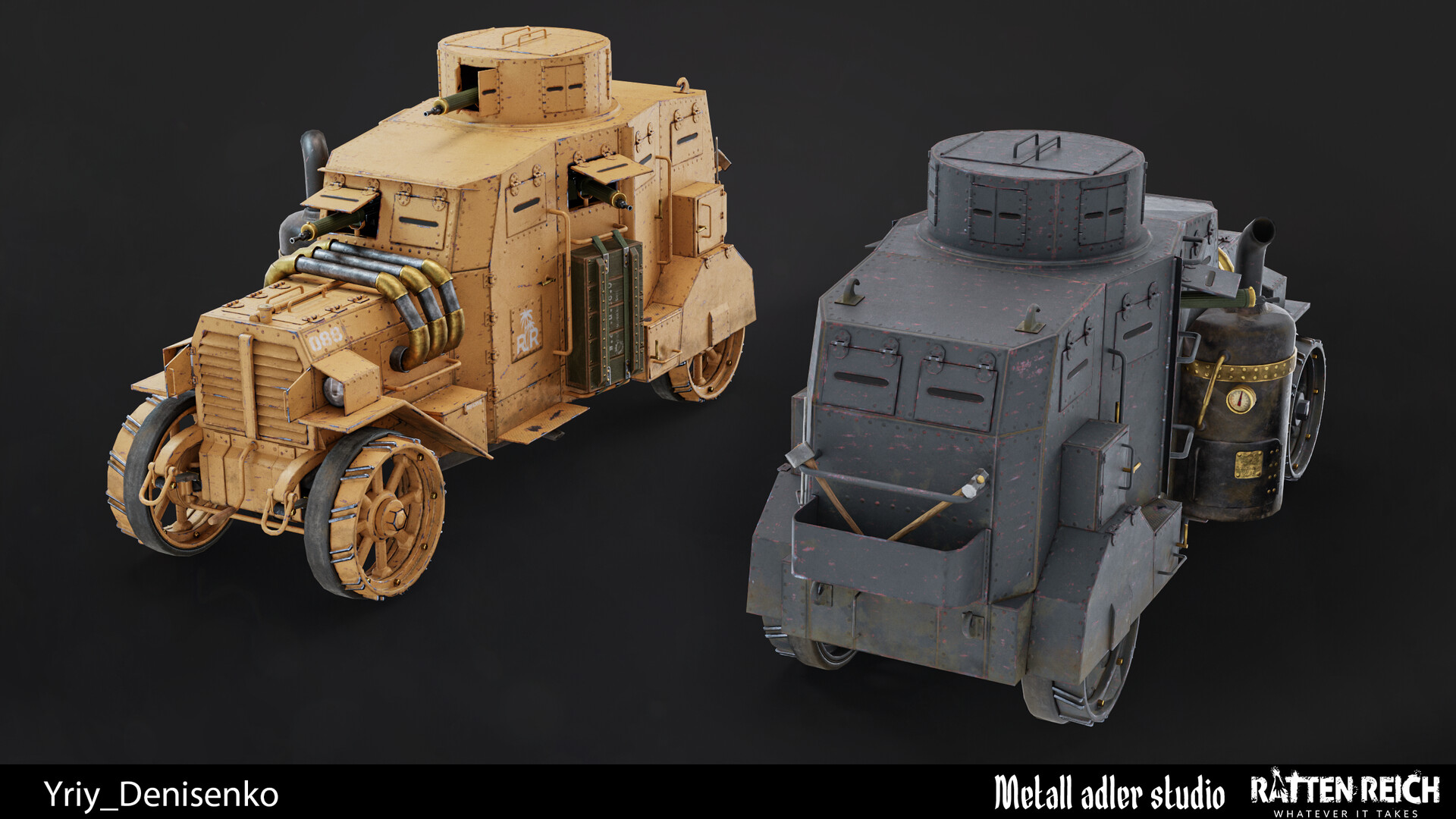 METALLADLERSTUDIO LLC - Steampunk Armored car of rats.