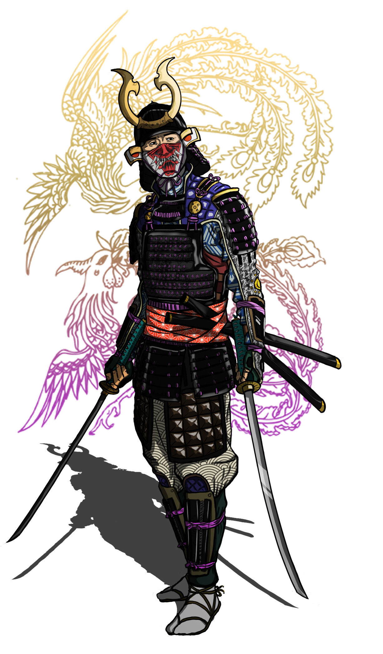 ArtStation - Samurai with two katanas