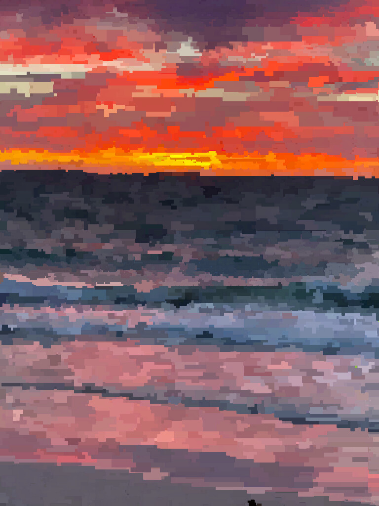 ArtStation - a pixel sunset beach