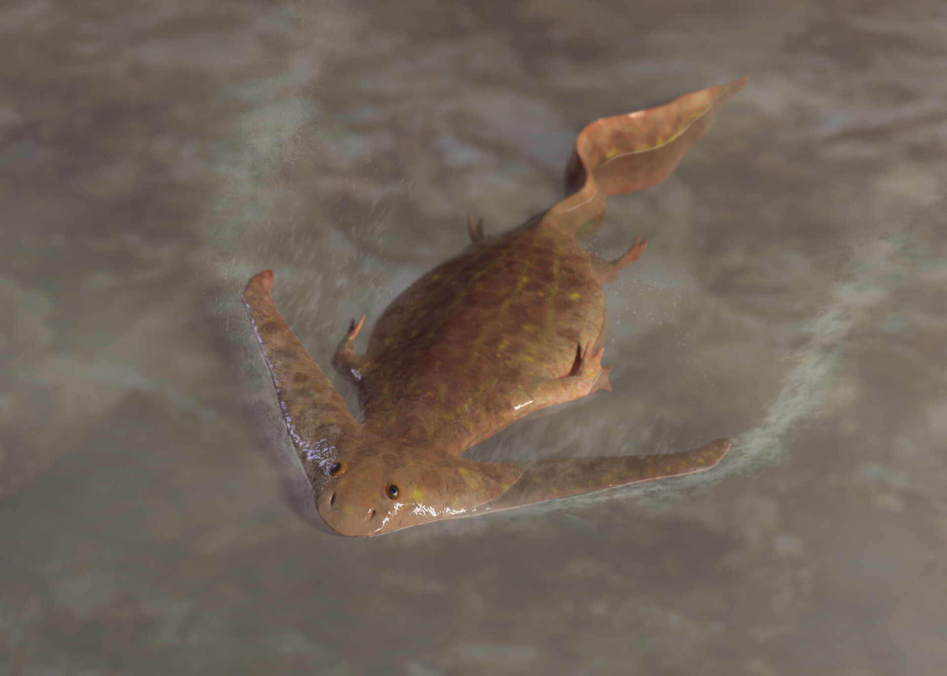 ArtStation - Diploceraspis Prehistoric Amphibian