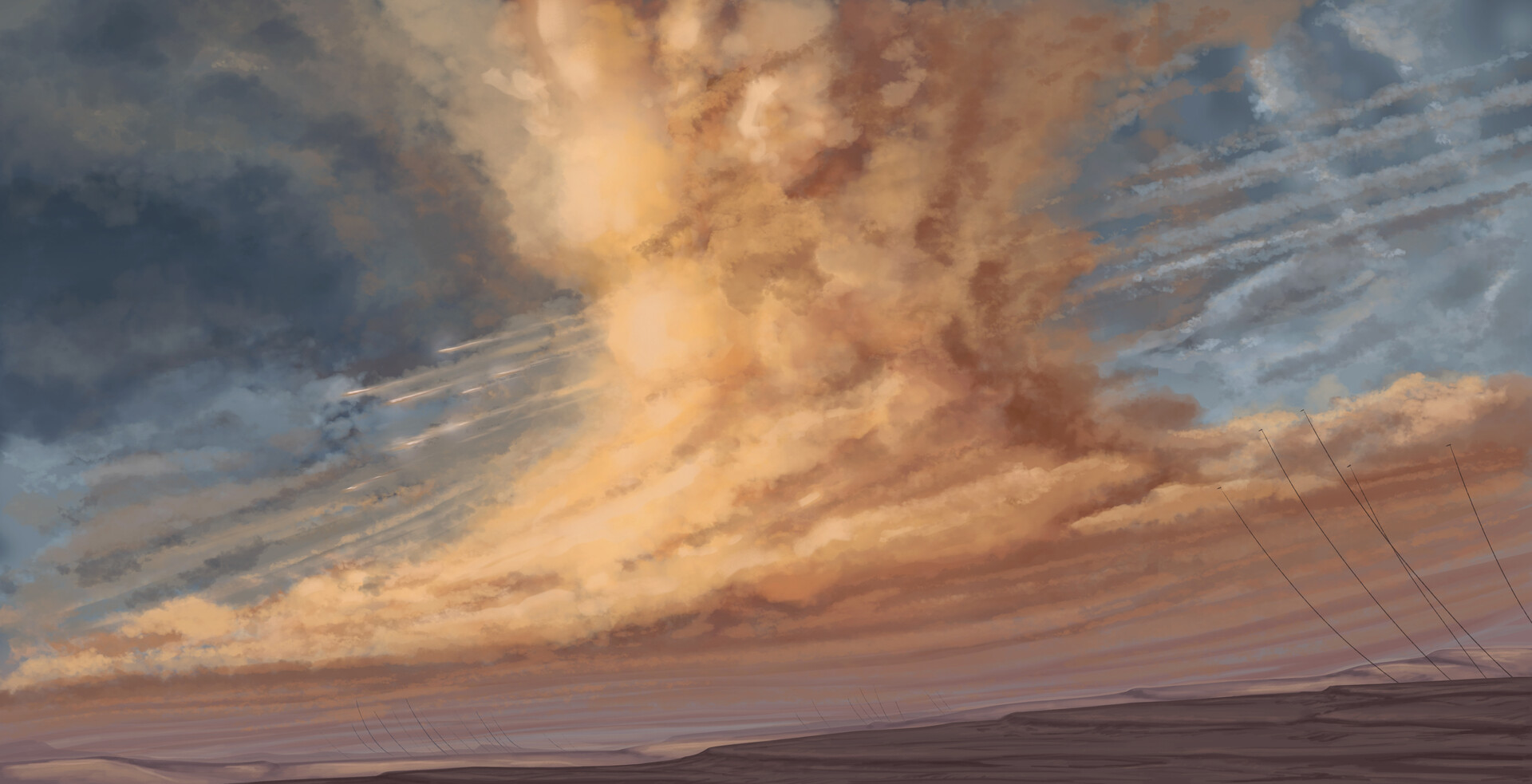 ArtStation - Thunderstorm + meteor shower