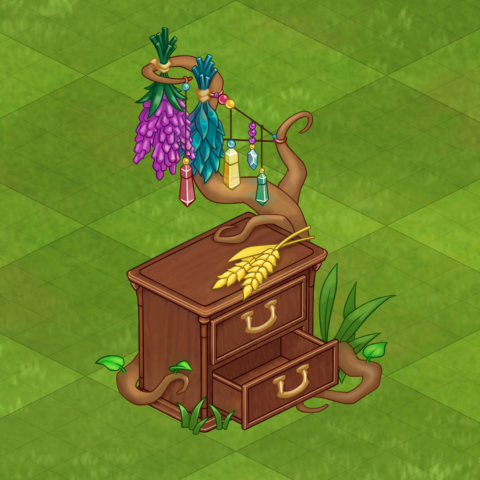 ArtStation - Chest of drawers with liana