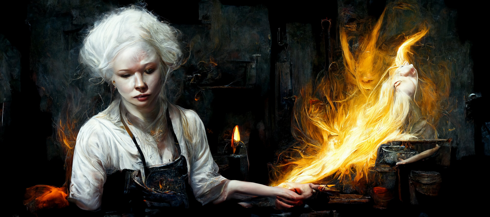 ArtStation - Albino Blacksmith Girl