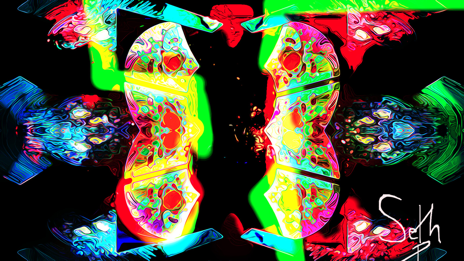 Seth Pyle - Psychedelic Seahorses Daily Art Piece 8-12-22