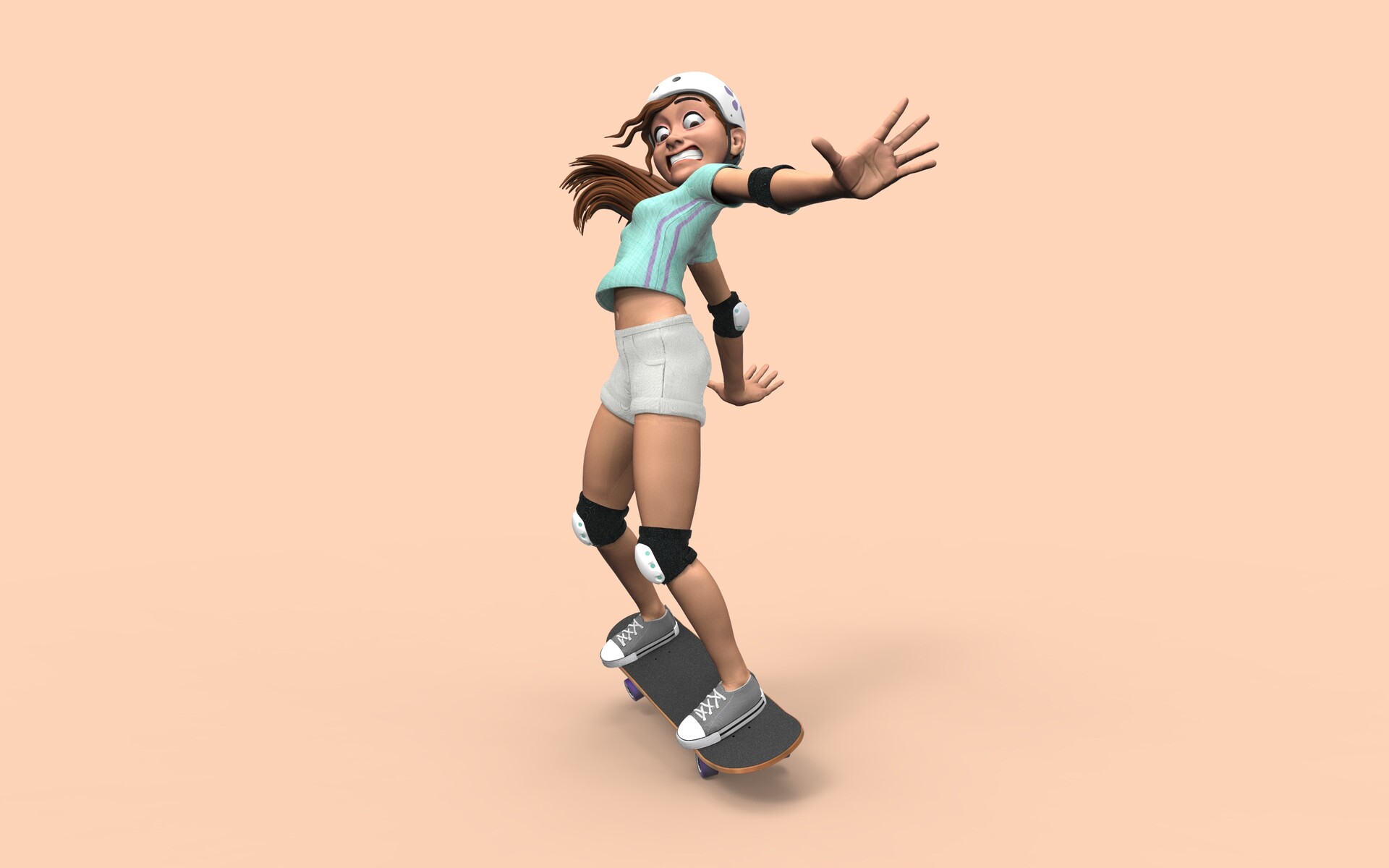 how to draw a girl on a skateboard