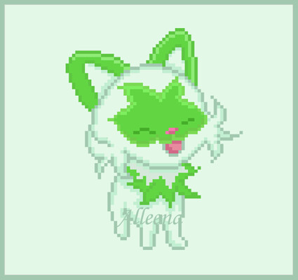 ArtStation - Pokemon - Sprigatito Pixel Art