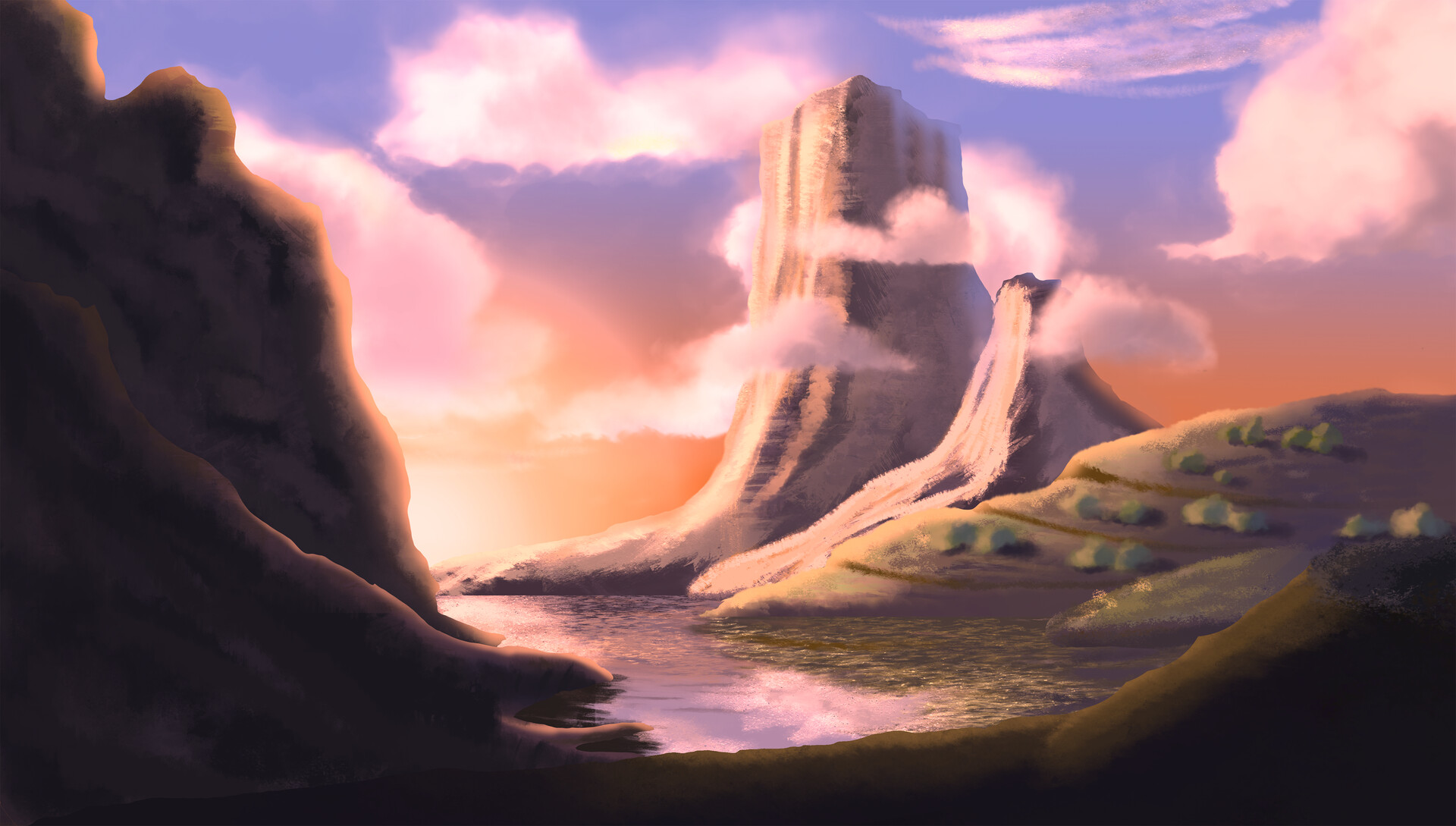 ArtStation - Landscape sunset