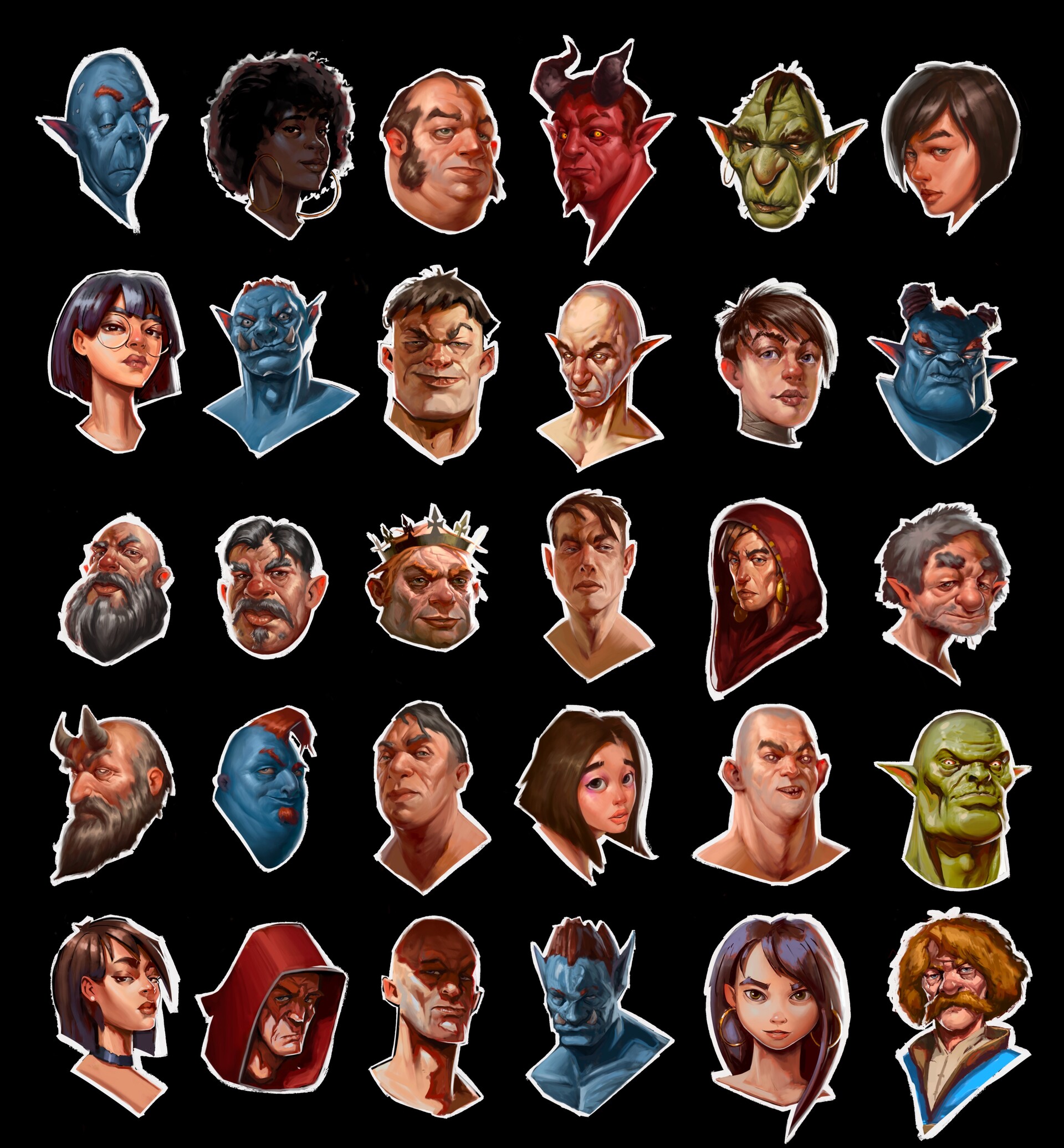 ArtStation - Lot of heads practice