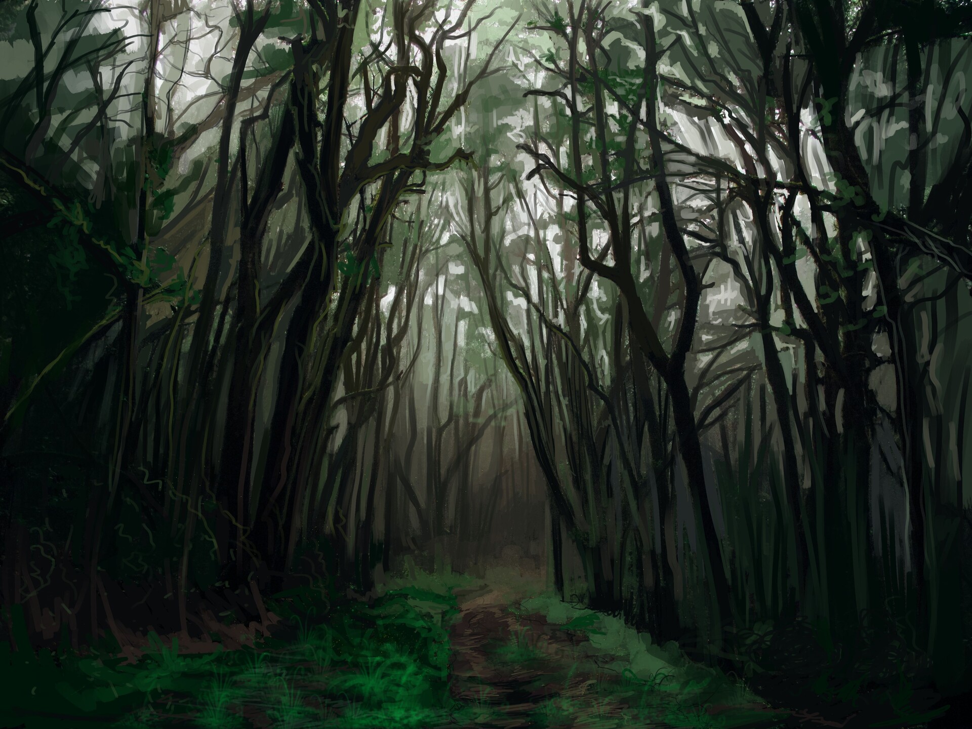 ArtStation - Orman illüstrasyon çalışmam