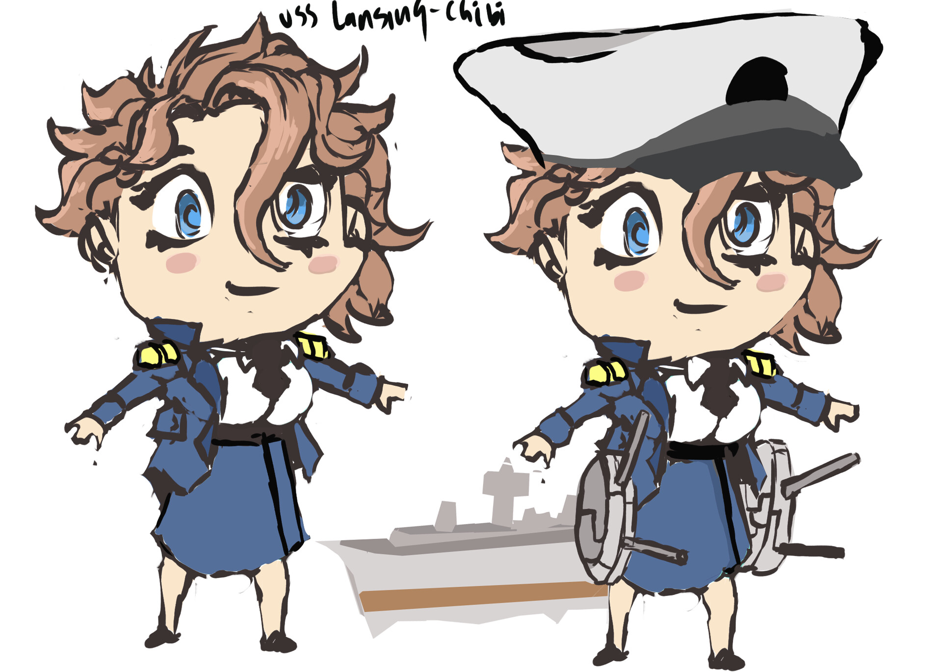 ArtStation - USS Lansing Azur Lane Fan Chibi