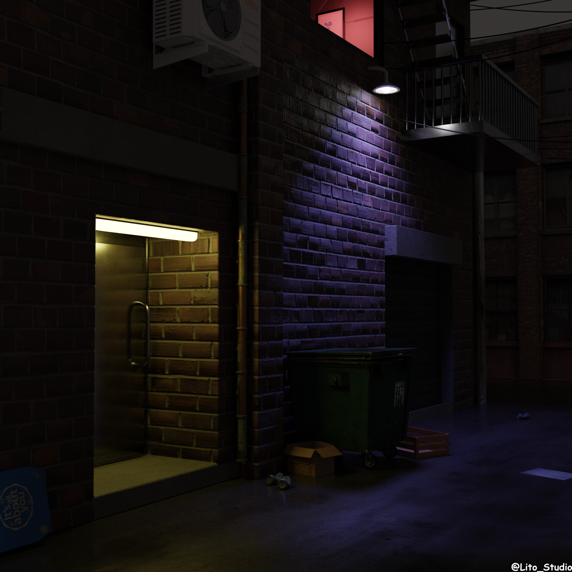 ArtStation - Night Alley....🚕