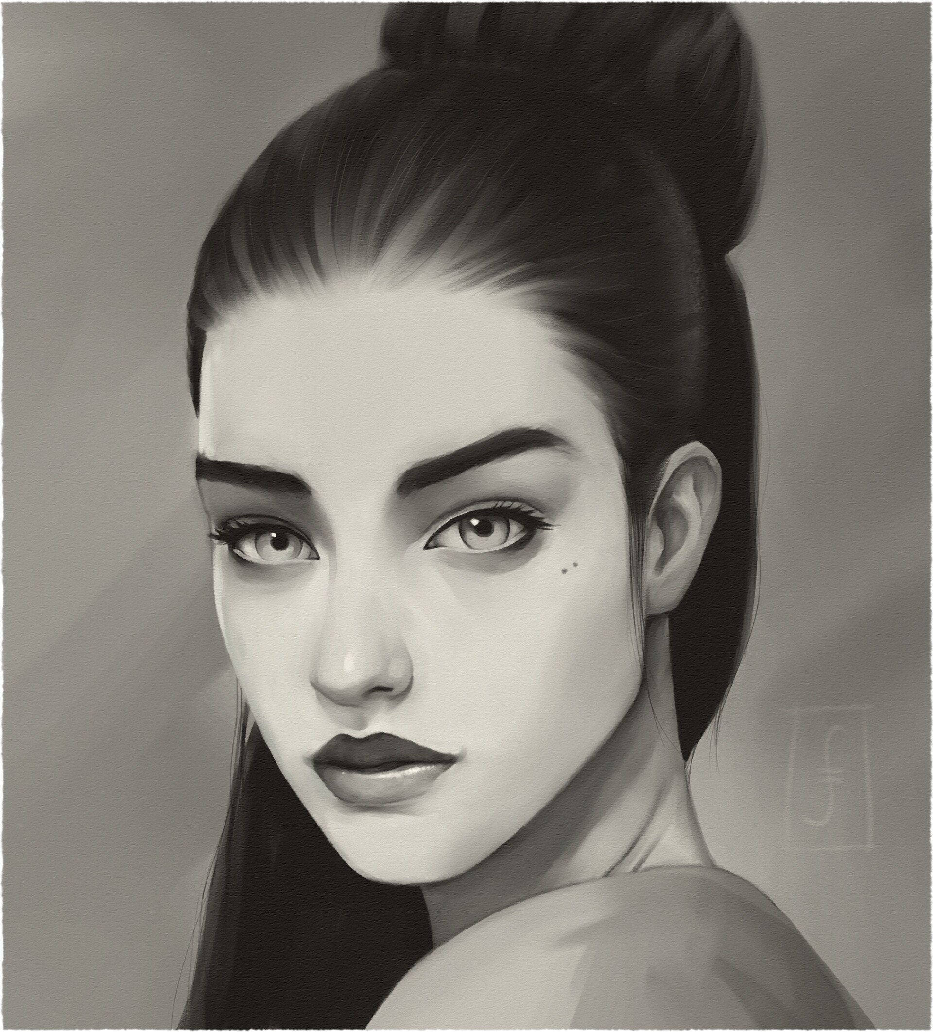 ArtStation - Brunette with blue eyes - fan art of Antarctic spring ...