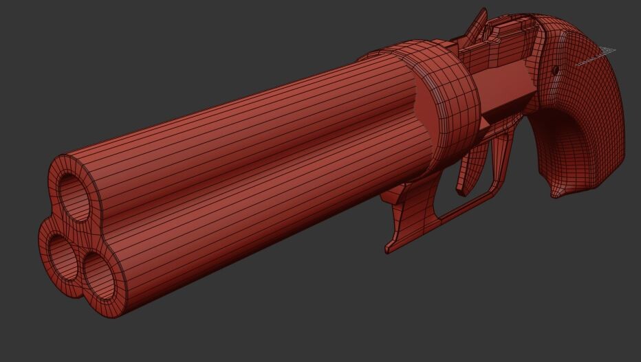 Nicolas Brix nielsen - (Disco elysium fanart) Villiers 9mm pepperbox gun