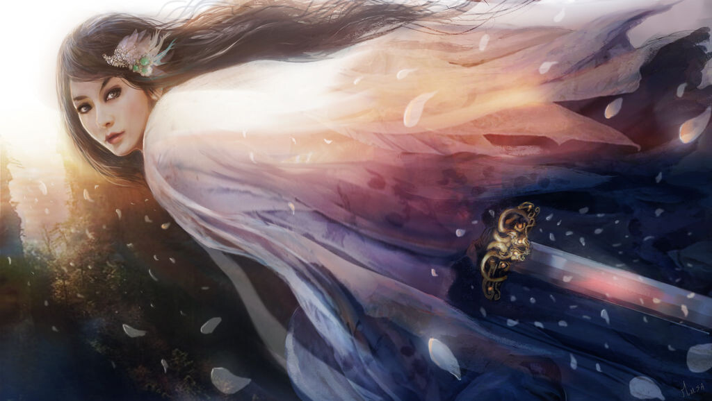 ArtStation - Chinese girl and sword