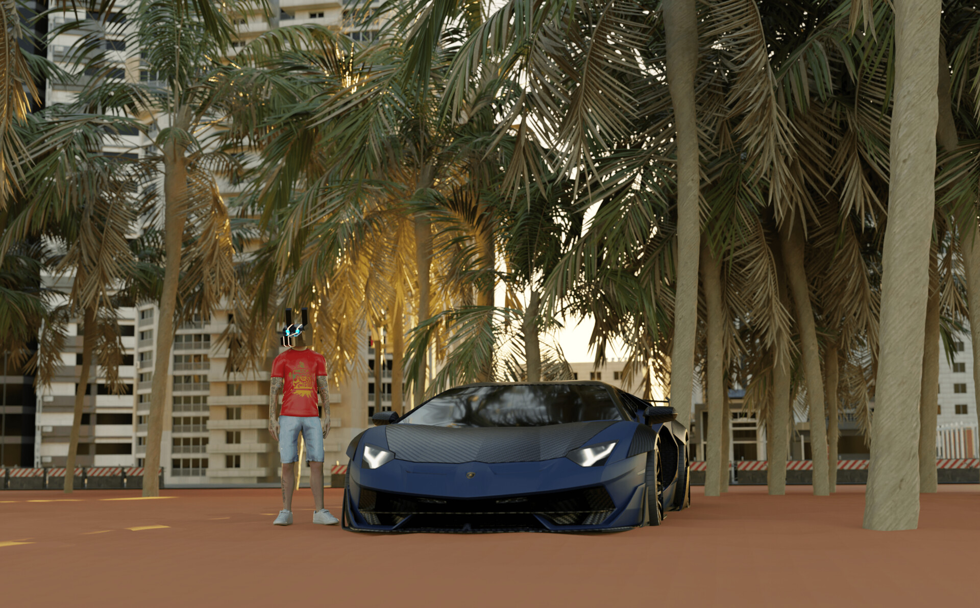 ArtStation - Lamborghini Sunset